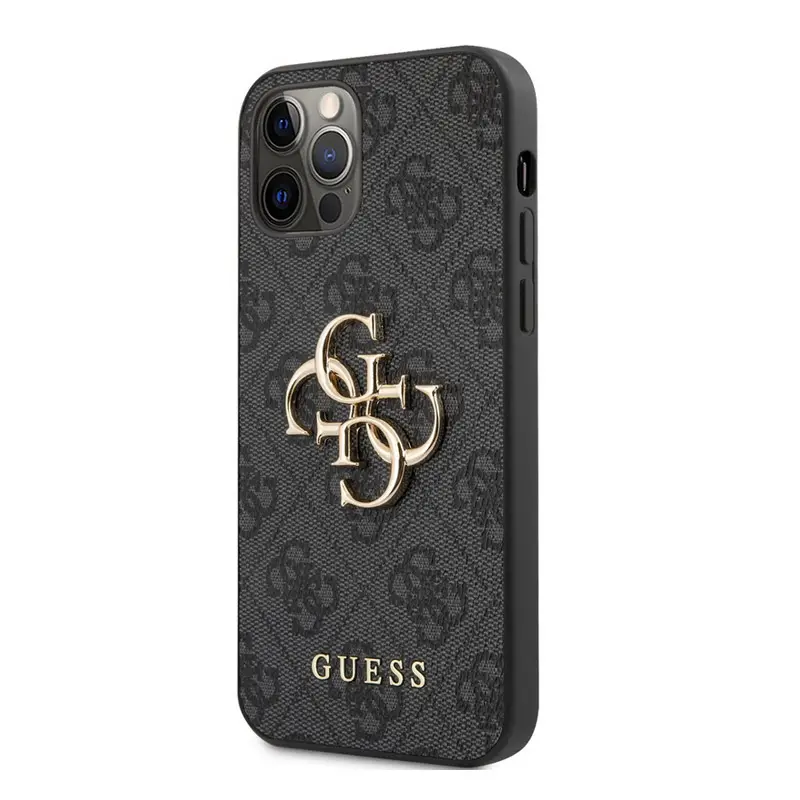 Maska Guess PU 4G Metal Logo za iPhone 12 Pro Max Grey