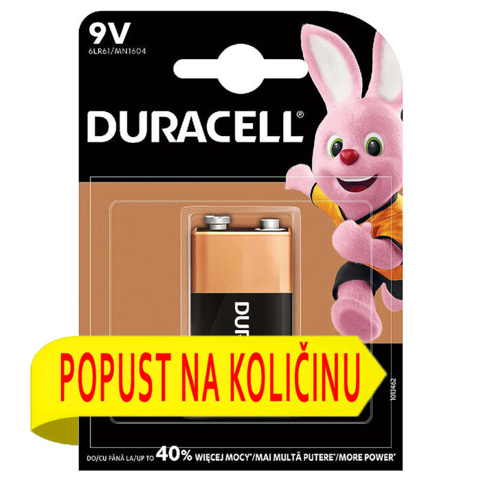 Baterija Duracell alkalna 9V