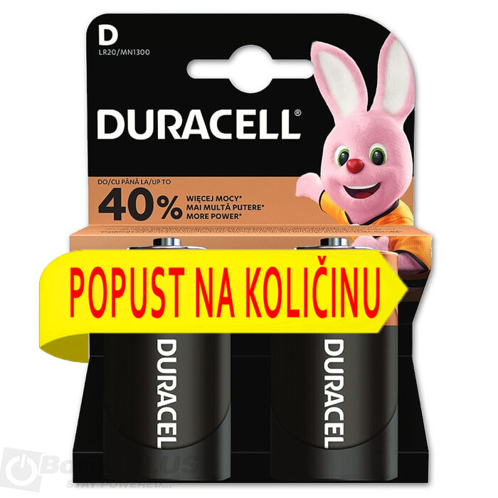 Baterija Duracell alkalna D LR20