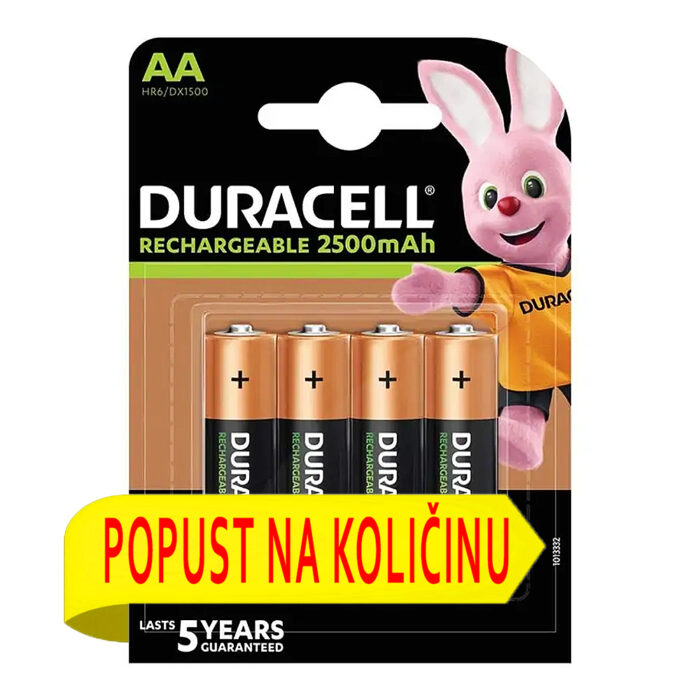 Baterija Duracell punjiva AA HR6 2500mAh