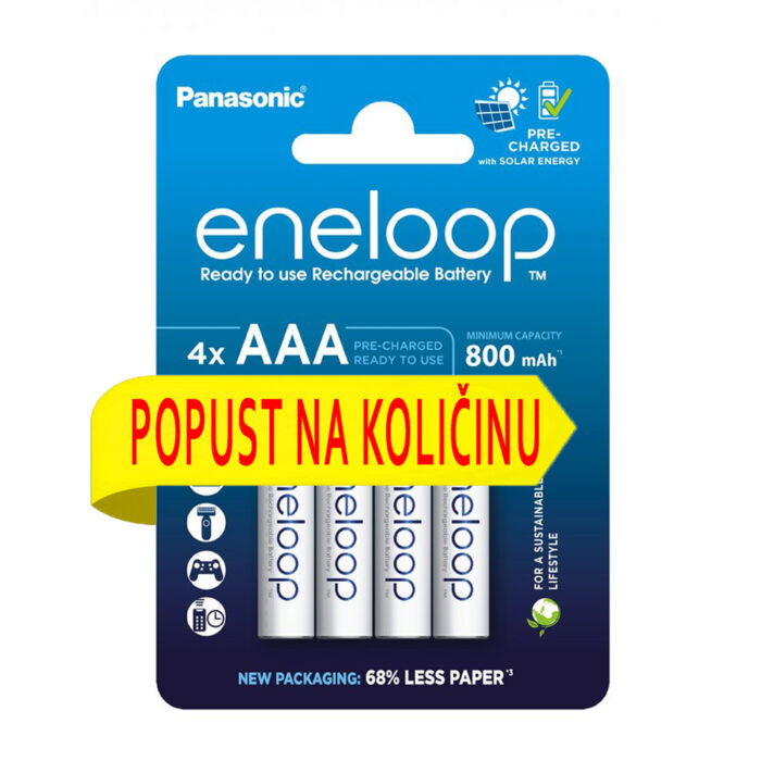 Baterija Panasonic Eneloop punjiva AAA HR03 800mAh