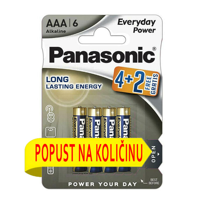 Baterija Panasonic Everyday Power alkalna AAA LR03 1/6