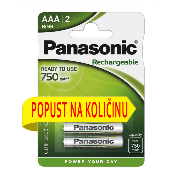 Baterija Panasonic punjiva AAA HR03 750mAh 1/2