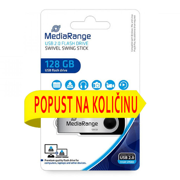 USB memorija MediaRange Swivel 128GB