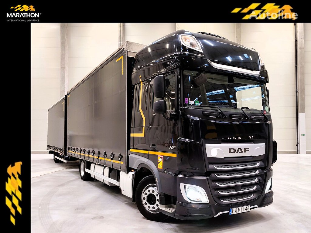 DAF XF kamion sa klizna zavesa cerada + prikolica sa ceradom