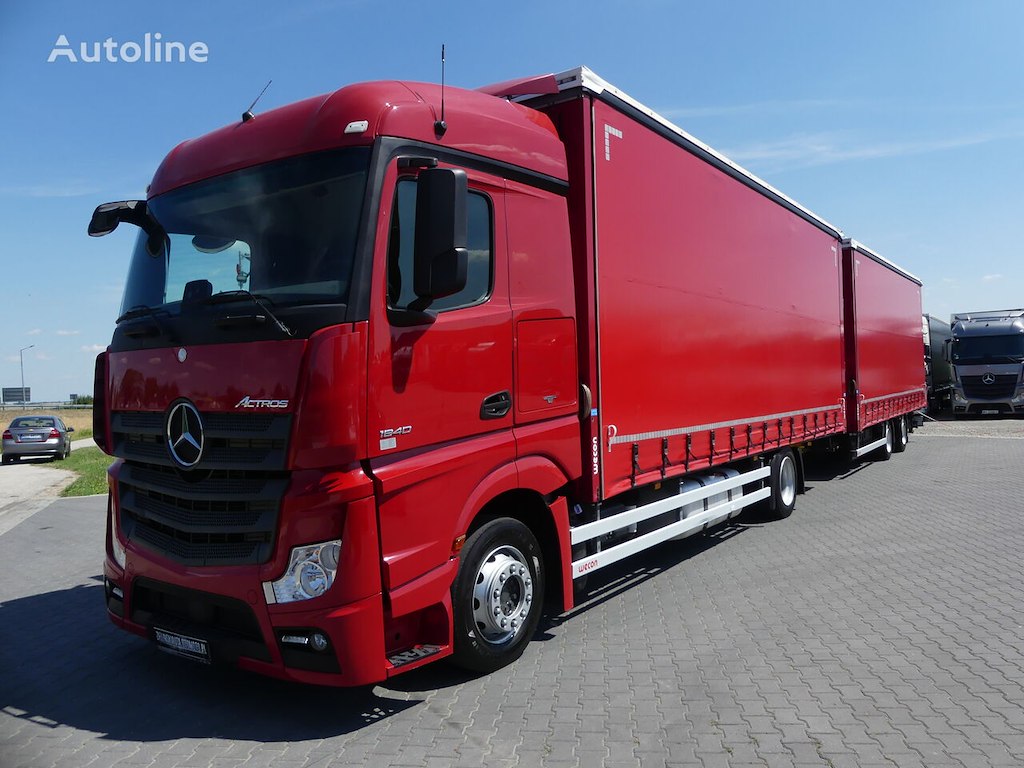 Mercedes-Benz Mercedes-Benz ACTROS 1840 MP4 / ZESTAW PRZESTRZENNY 120m3 / TAND kamion sa klizna zavesa cerada + prikolica sa kliznom ceradom