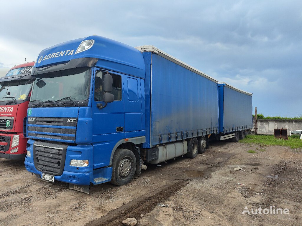 DAF XF105 kamion sa klizna zavesa cerada + prikolica sa kliznom ceradom