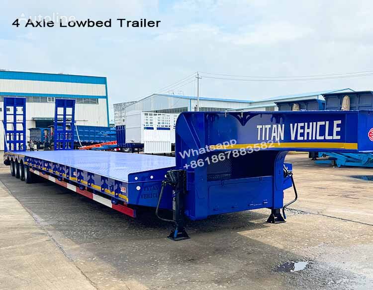 Nova 4 Axle 100 Ton Lowbed Trailer Truck for Sale in Tanzania poluprikolica sa niskom platformom