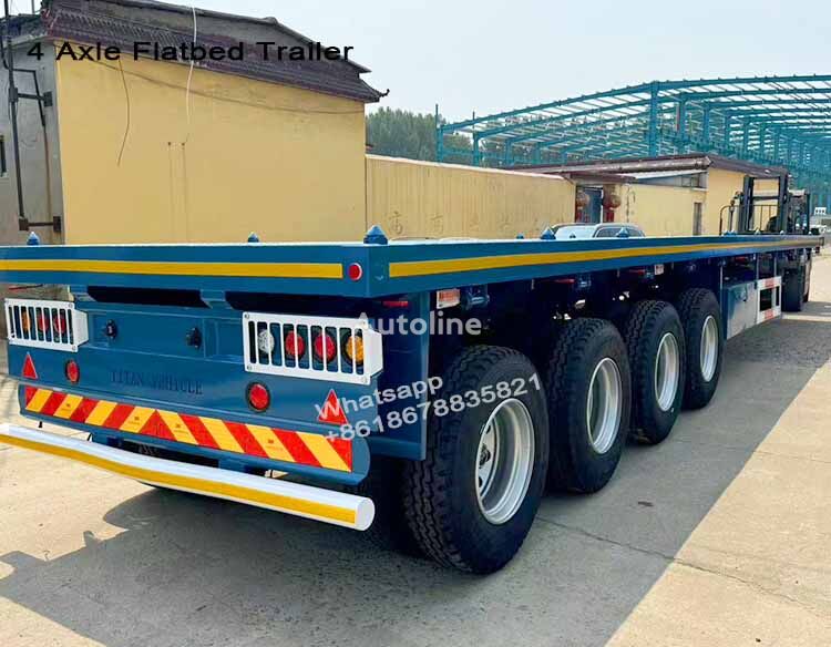 Nova 4 Axle Flatbed Trailer Truck for Sale in Zimbabwe poluprikolica sa ravnom platformom