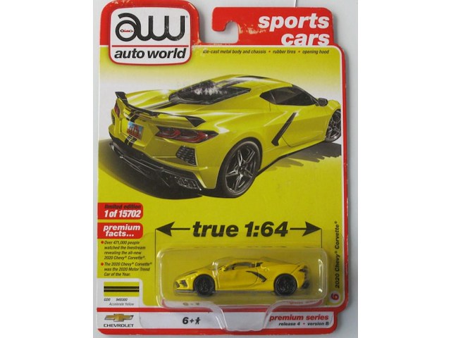 1:64 auto world chevrolet corvette `20