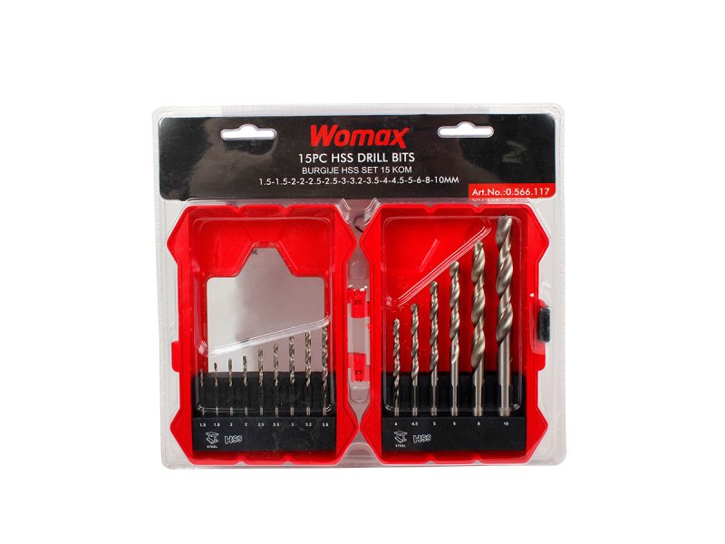 WOMAX BURGIJE HSS SET 15 KOMADA 0566117