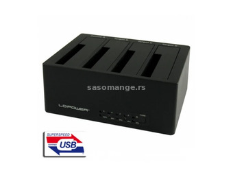 HDD D. Station 4-bay LC-DOCK-U3-4B 4xSSD/HDD, Black, USB 3.0/eSATA