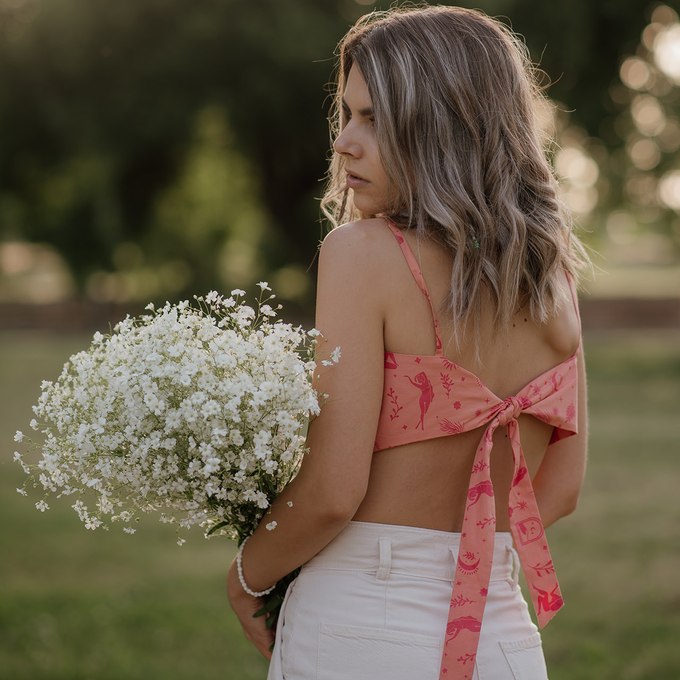 Pure Retro top Coral