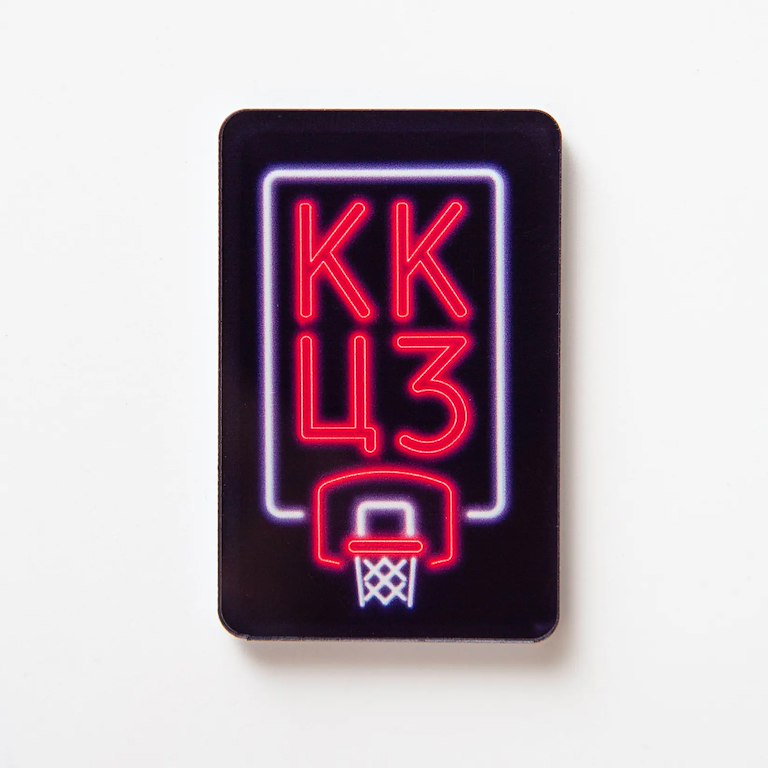 KK Crvena Zvezda 3D Magnet, Neon Crni