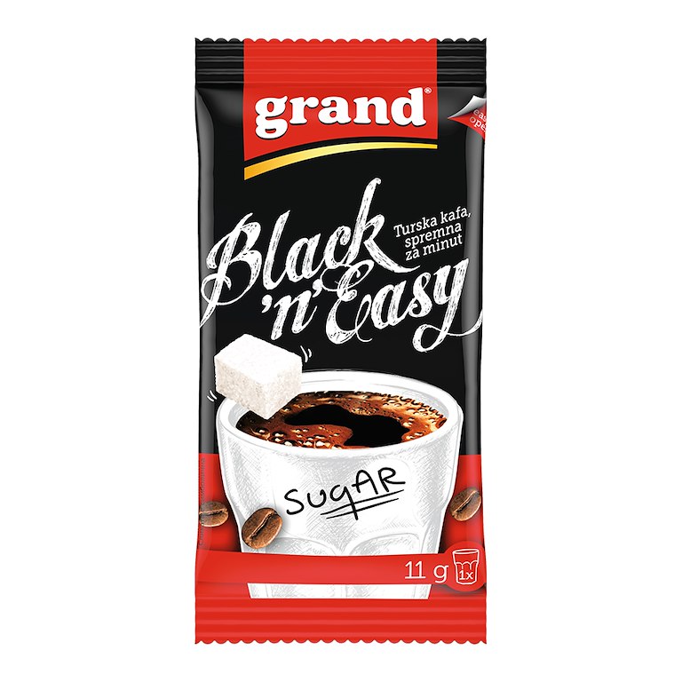 Kafa Black'n'Easy sa secerom Grand 11g