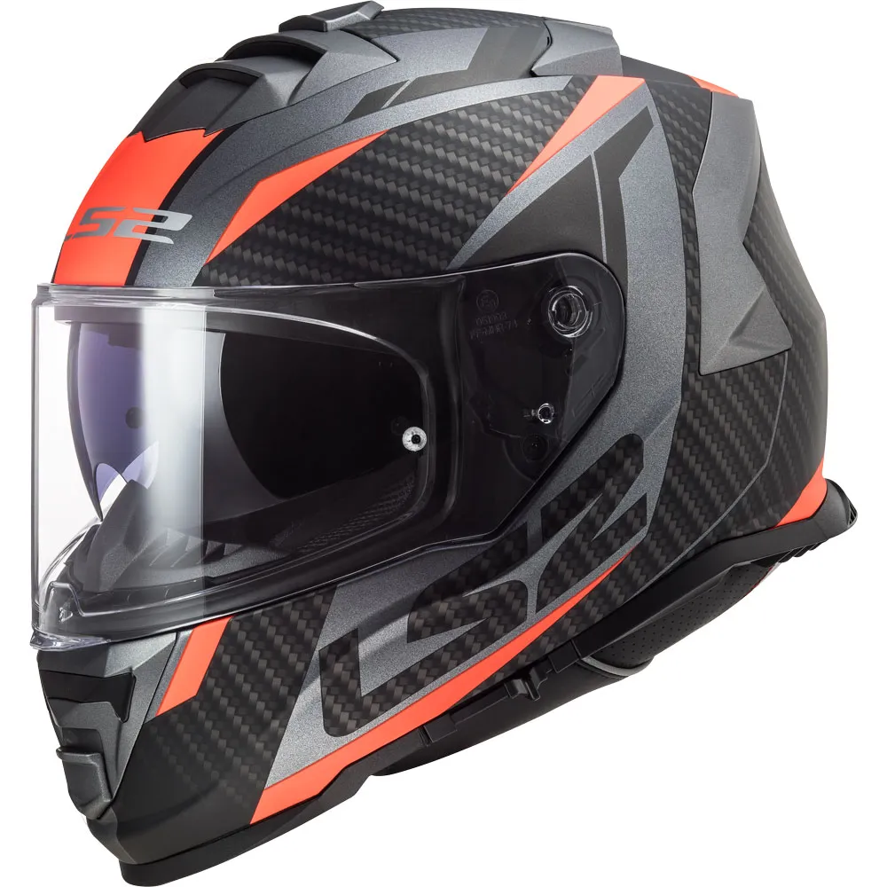 Kaciga LS2 Full Face FF800 STORM RACER mat titanium narandžasta sa naočarima