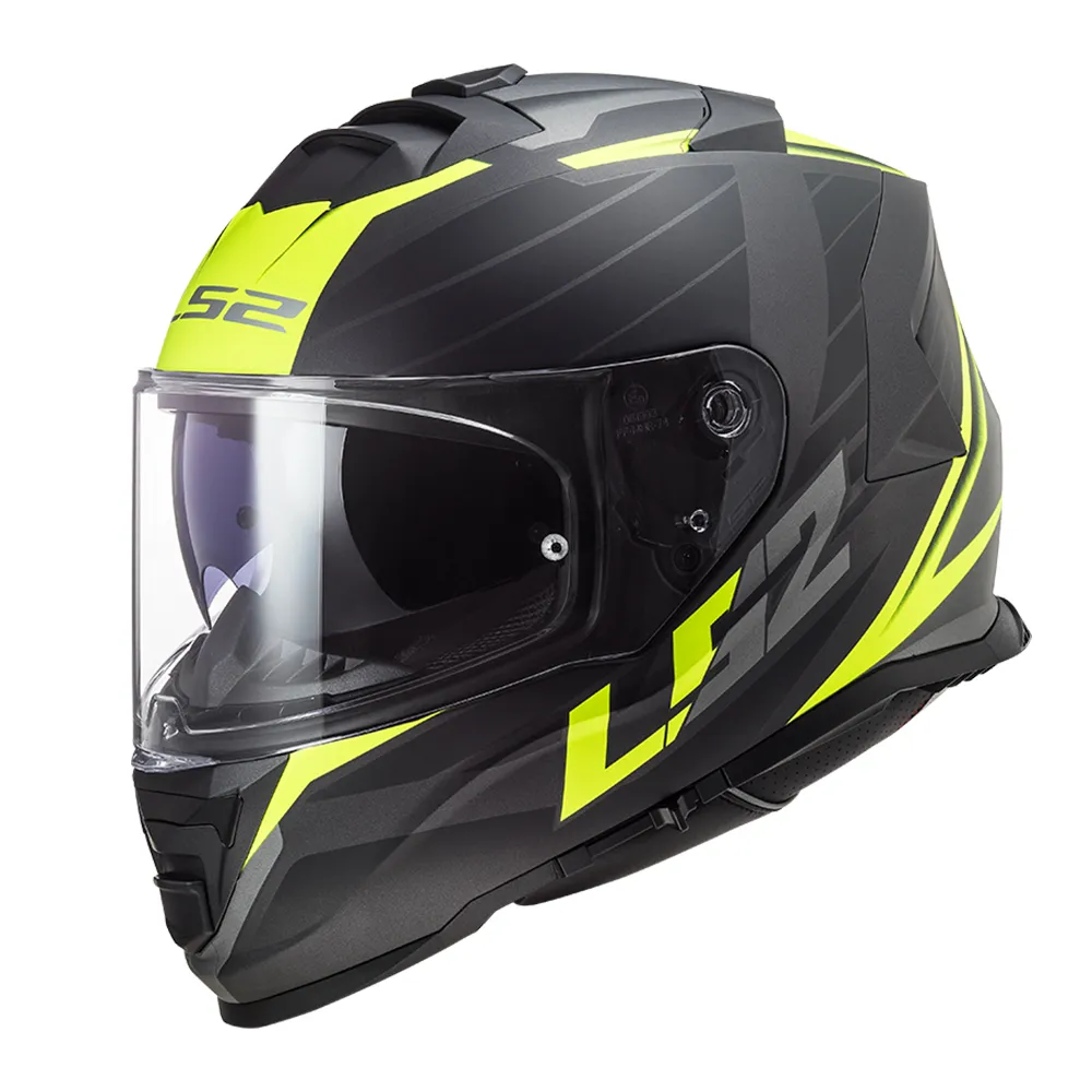 Kaciga LS2 Full Face FF800 STORM NERVE mat crno žuta sa naočarima