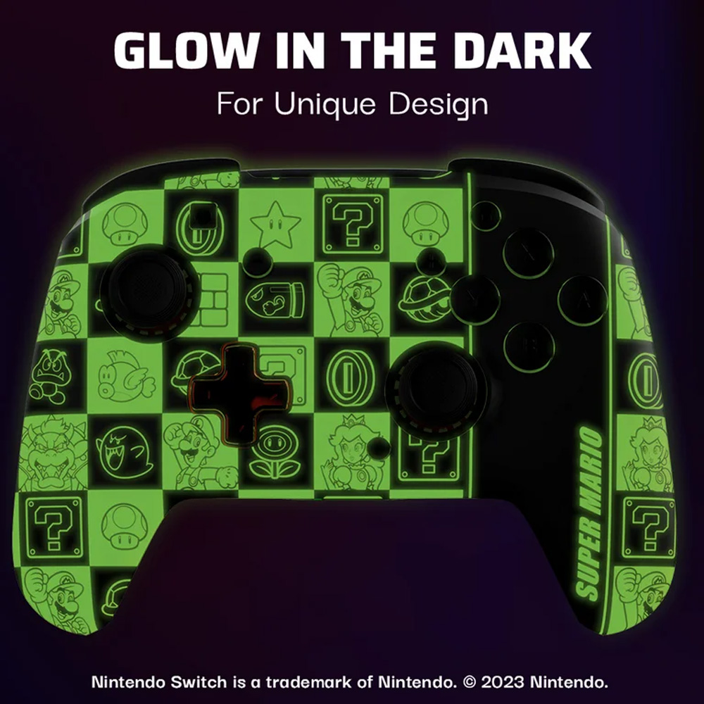 Nintendo Switch Wireless Controller Rematch - Super Icons Glow In The Dark