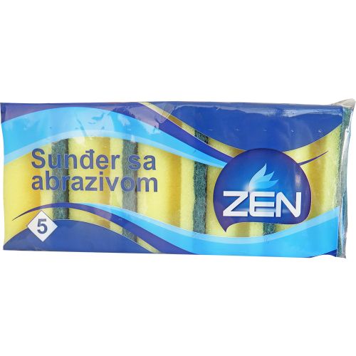 Zen sunđer sa abrazivom 5KOM