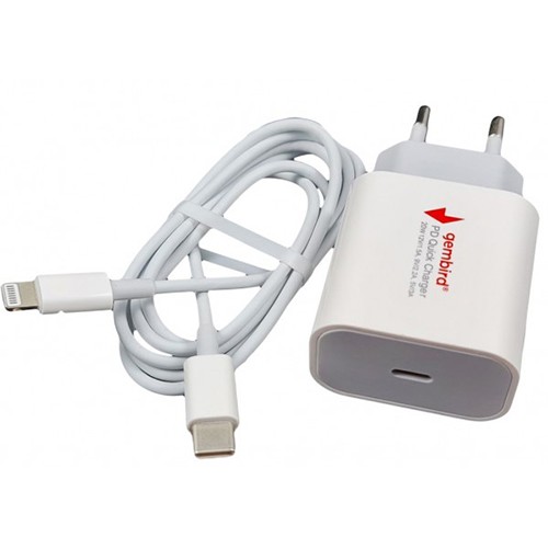 Gembird Mobile phone charger PD, 20W 5V/3A, 9V/2, USB kabl Type-C to 8-Pin Apple iphone | NPA-AC38