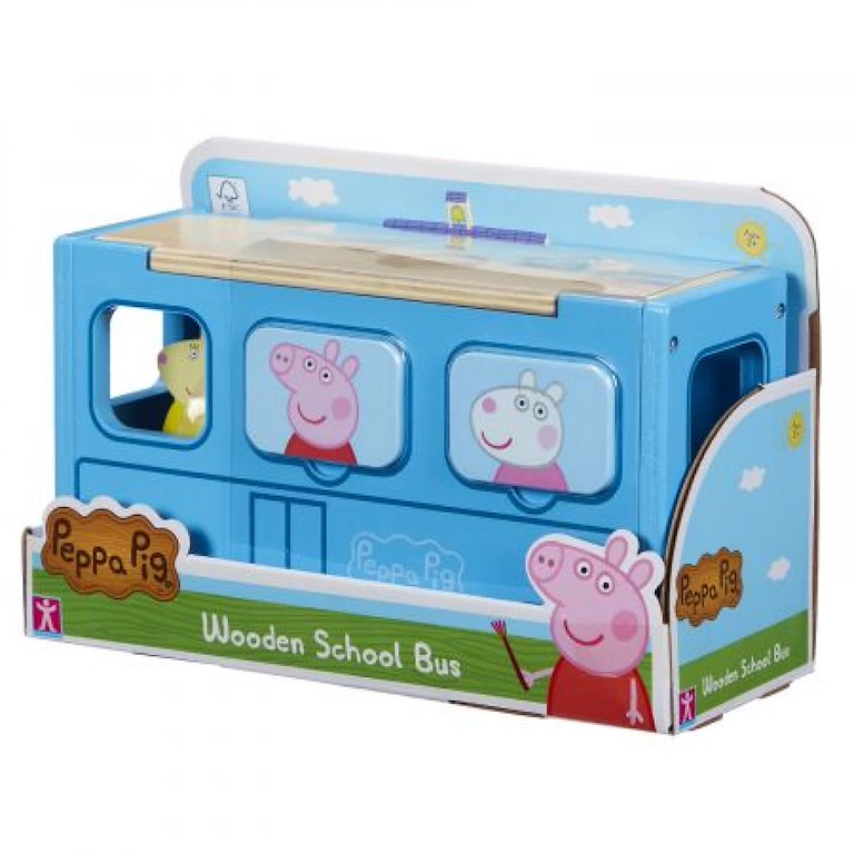 PEPPA PRASE WOODEN SCHOOL BUS SHAPES