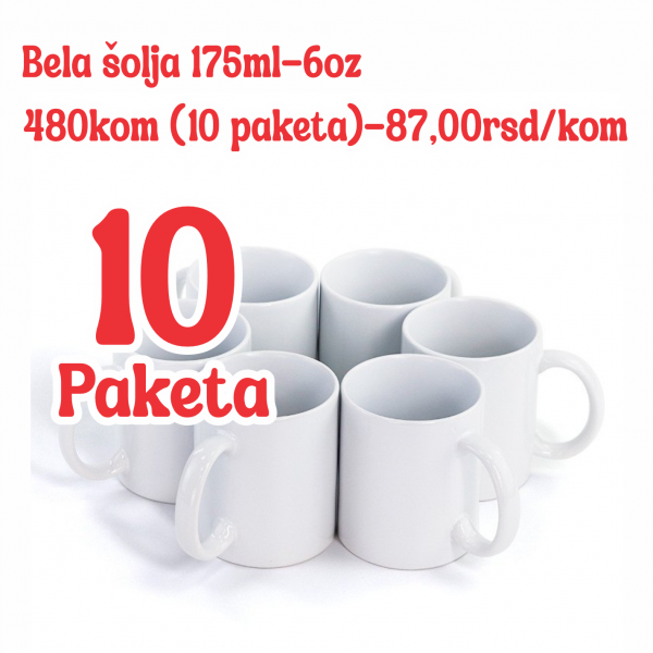 PAKET ŠOLJA (480 KOM) 175 ML BELA ŠOLJA (6 OZ)