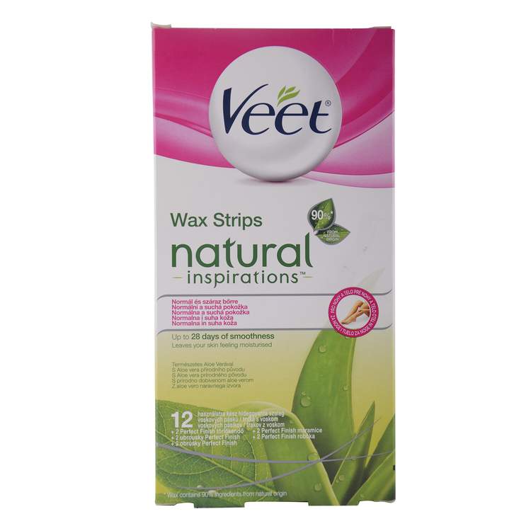 Veet natural inspirations wax strips 12 traka sa voskom + 2 Perfect Finish maramice