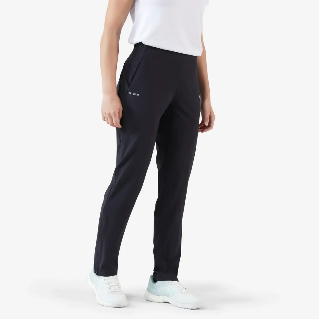 Crne ženske pantalone za tenis LIGHT 500