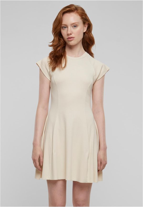 WOMEN'S SKATER RIB DRESS - BEIGE