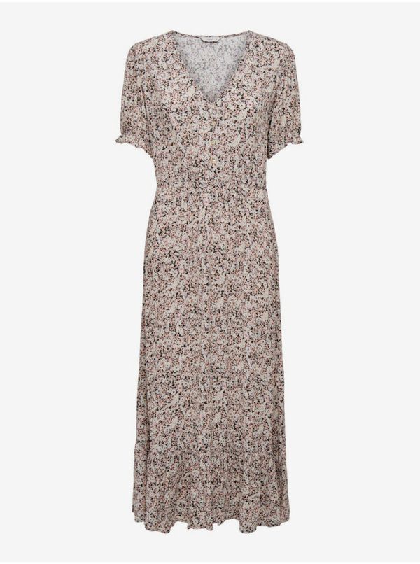 CREAMY WOMEN'S FLORAL MAXI DRESS ONLY CHIANTI - WOMEN