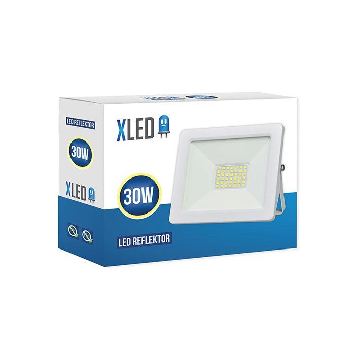 XLED 30W LED reflektor 6500K,2400Lm,AC220-240V,Beli