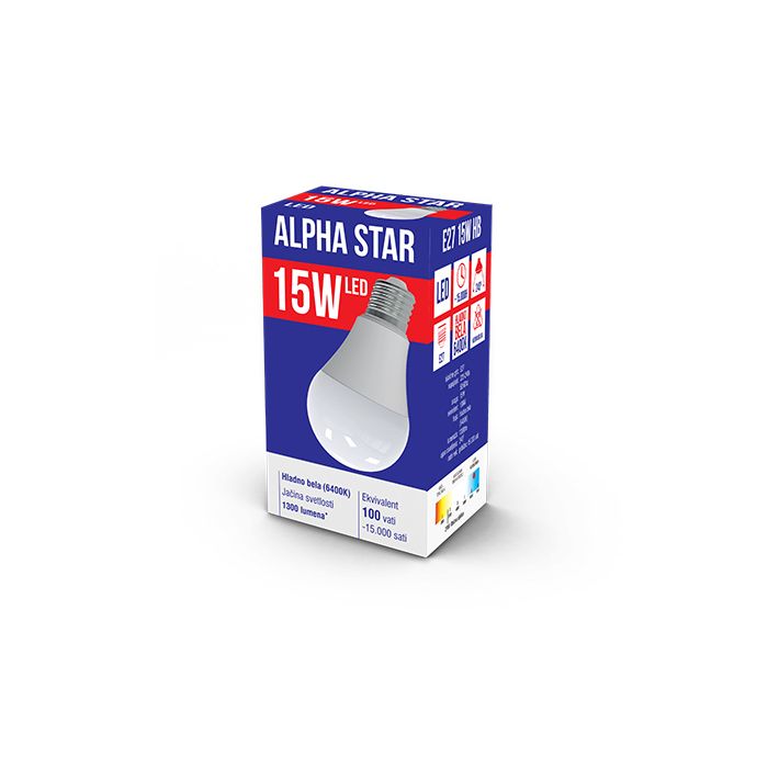 Alpha Star E27 15W HB LED Sijalica 6400K,220V,1300Lm,Hladno bela