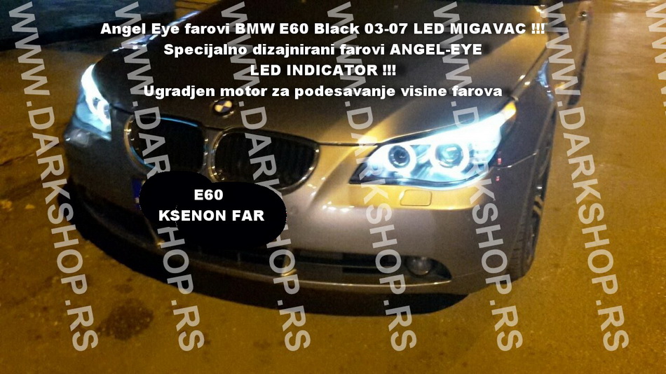 Angel Eye farovi BMW E60 Hrom 03-04 LED MIGAVAC !!!