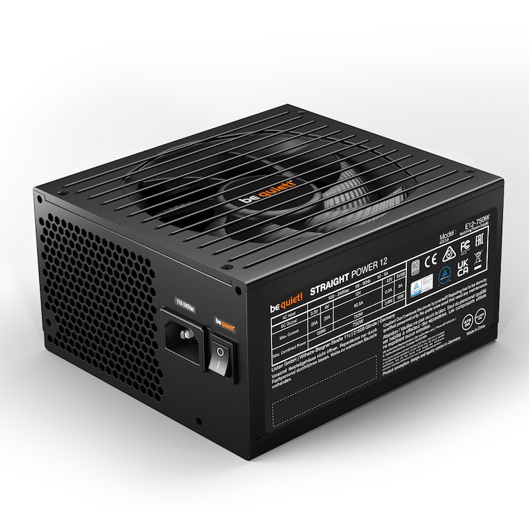 STRAIGHT POWER 12 750W, 80 PLUS Platinum efficiency (up to 93.8%), Virtually inaudible Silent Wings 135mm fan, ATX 3.0 PSU with full support for PCIe 5.0 GPUs and GPUs with 6+2 pin connectors, One...