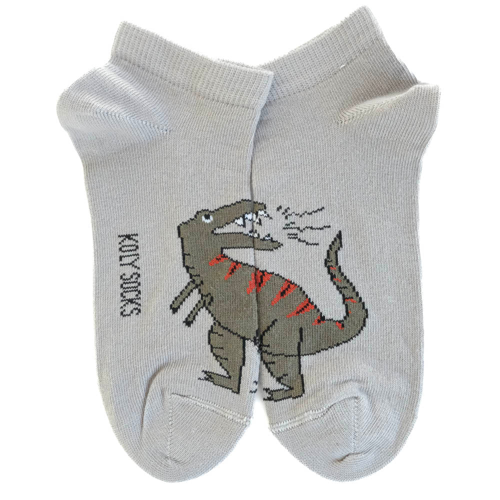 Matte gray dinosaur ankle socks
Matte gray dinosaur ankle socks