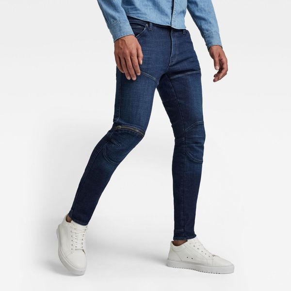 G-STAR JEANS - 5620 3D ZIP KNEE SKINNY BLUE