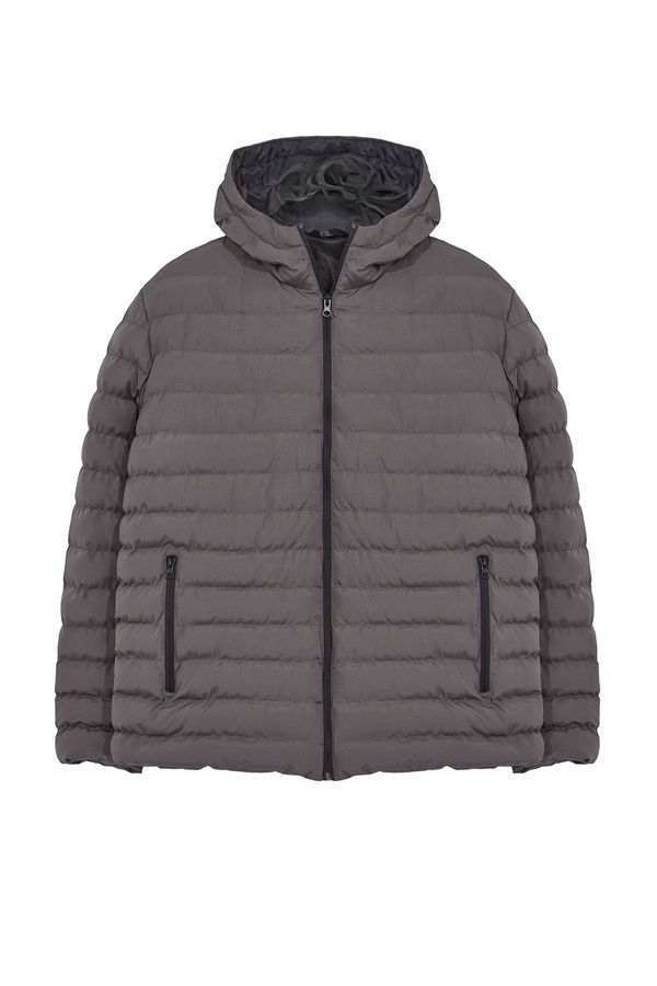 TRENDYOL ANTHRACITE REGULAR FIT HOODED COAT