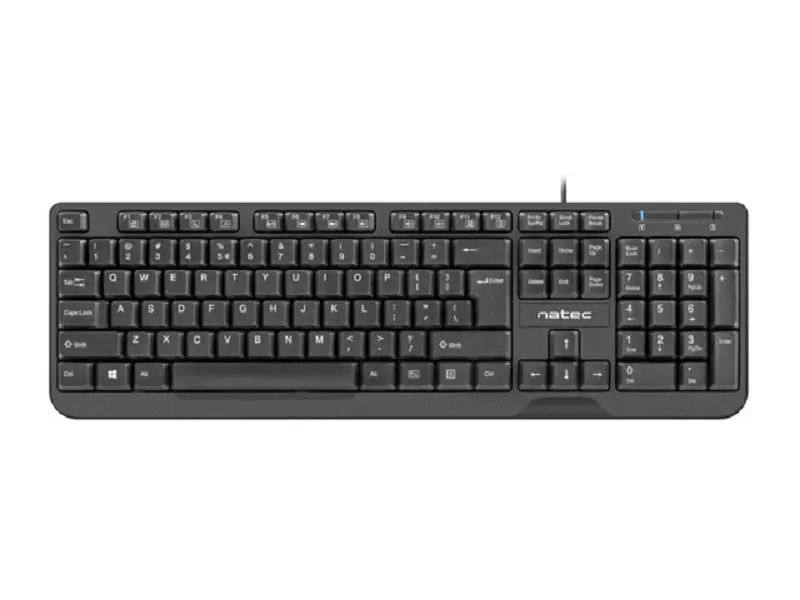 NATEC NKL-0967 TROUT Tastatura, Slim, USB, US, 1,8m, Crna