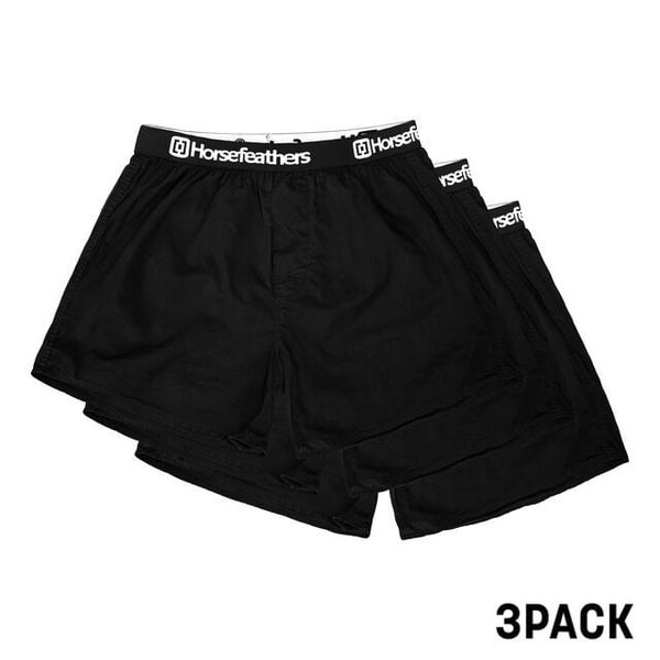 3PACK MEN'S BOXER SHORTS HORSEFEATHERS FRAZIER BLACK (AM096A)