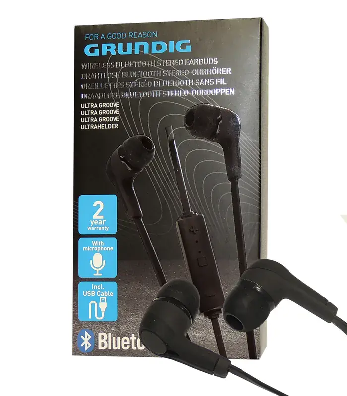 Grundig In-Ear stereo Žičane slušalice, Bluetooth, Crne