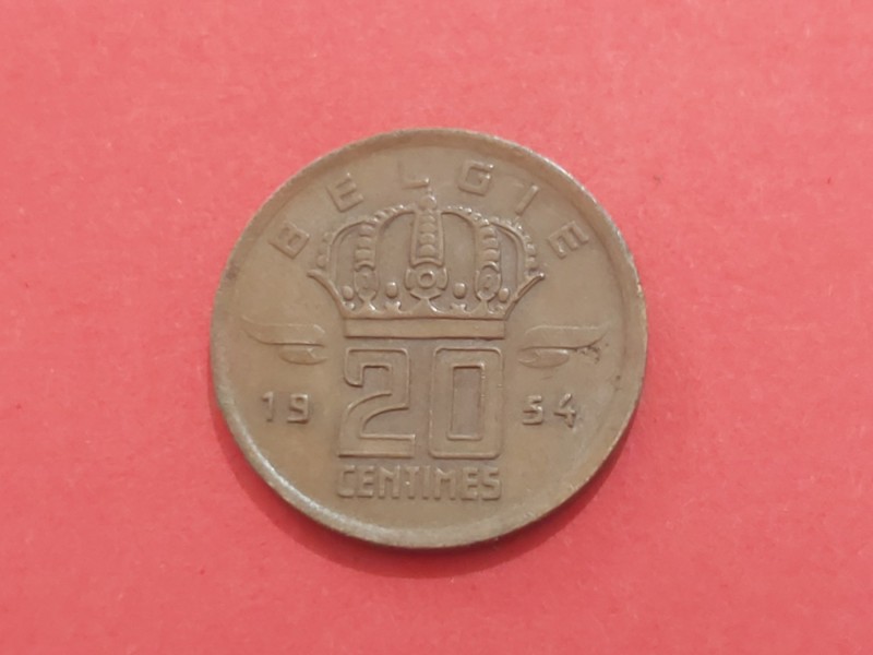 Belgija - 20 centimes 1954 god