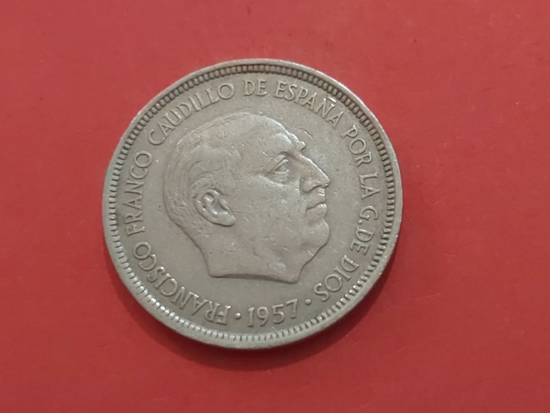 Španija - 5 pesetas 1957 god