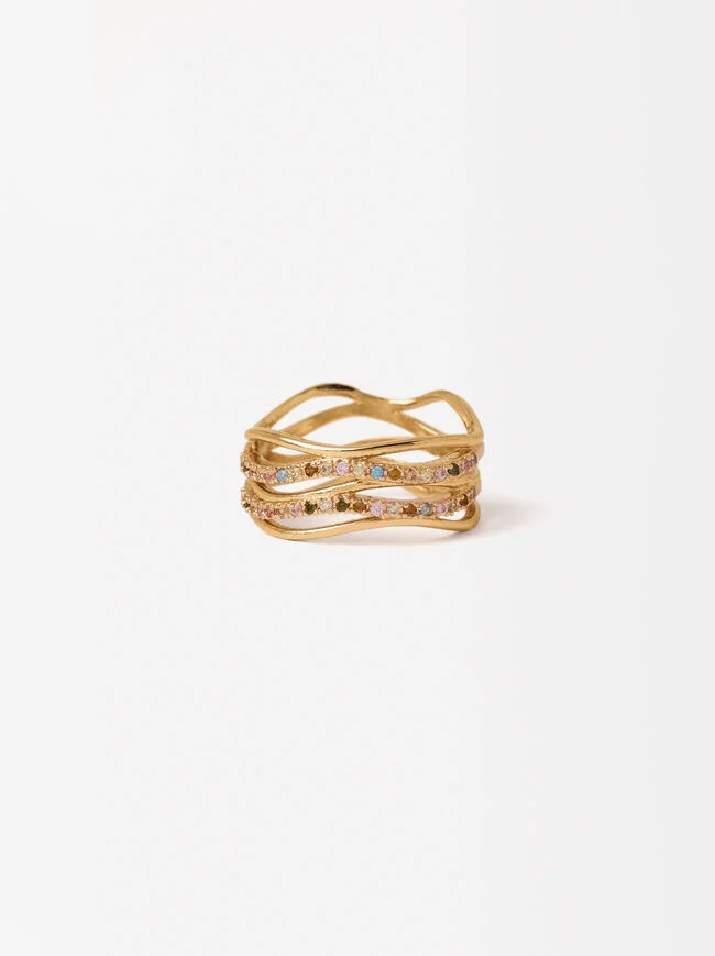 Golden Ring With Zirconia