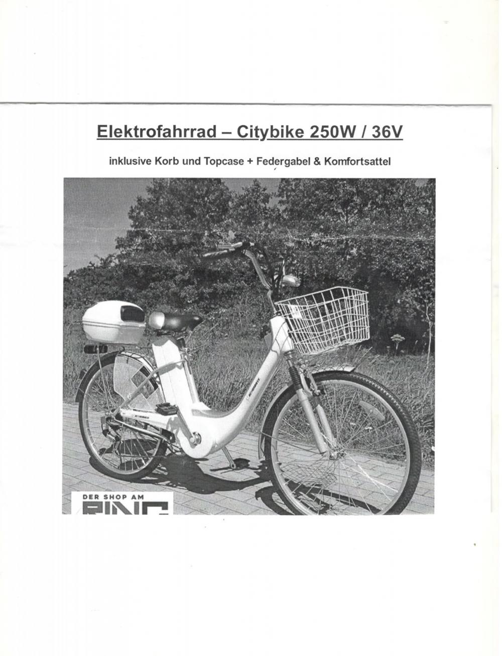 E-BIKE 250W 26" ELEKTRO-FAHRRAD E-Citybike Pedelec