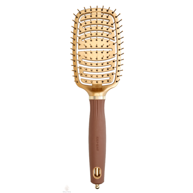 OLIVIA GARDEN EXPERT CARE FLEX NYLON BRISTLES GOLD&BROWN