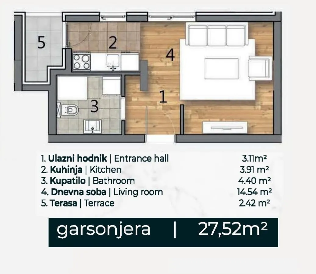 Prodaja, garsonjera, 27m2, Telep, Novi Sad, Novi Sad