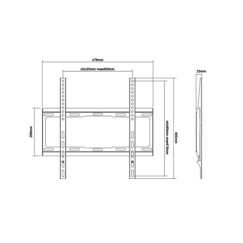 Xstand FIX 32-55 Nosač za TV/FIKSNI/VESA 400x400/40kg/2.5 cm od zida