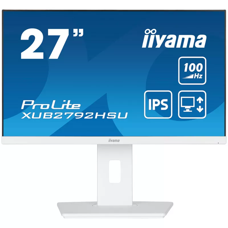 27″ WHITE ETE IPS-panel, 1920×1080@100Hz, 250cd/m², 15cm Height Adj. Stand, Speakers,