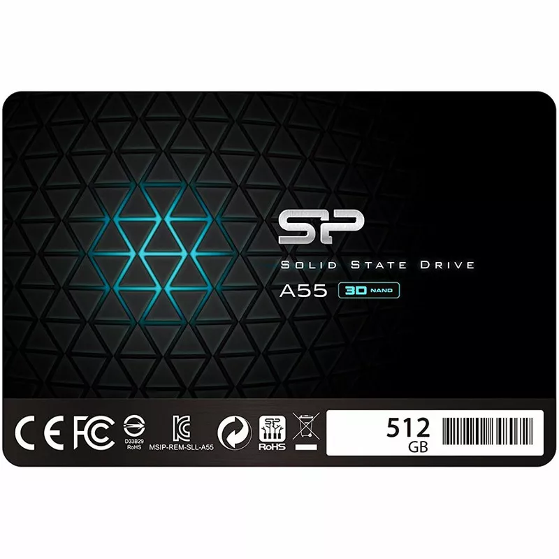 Silicon Power Ace – A55 512GB SSD SATAIII (3D NAND) 3D NAND, SLC Cache, 7mm 2.5” Blue –