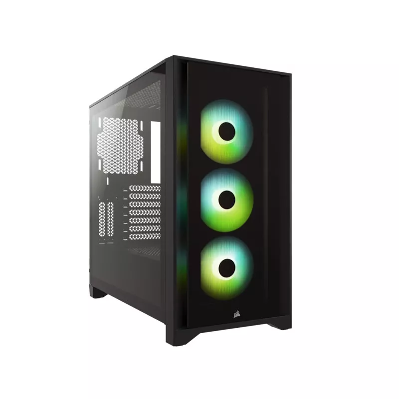 Kućište CORSAIR iCUE 4000X Mid-Tower/ATX/kaljeno staklo/bez napajanja/RGB/crna